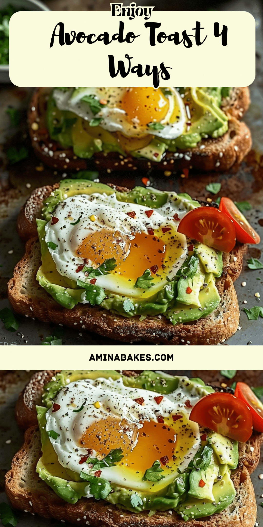 Avocado Toast 4 Ways | Amina Bakes