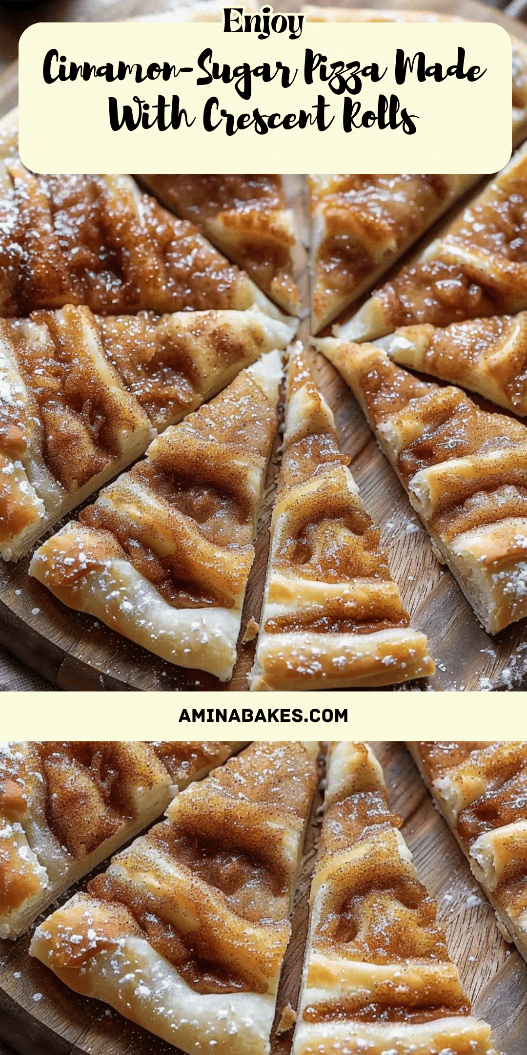 Cinnamon-Sugar Pizza Made With Crescent Rolls | Amina Bakes