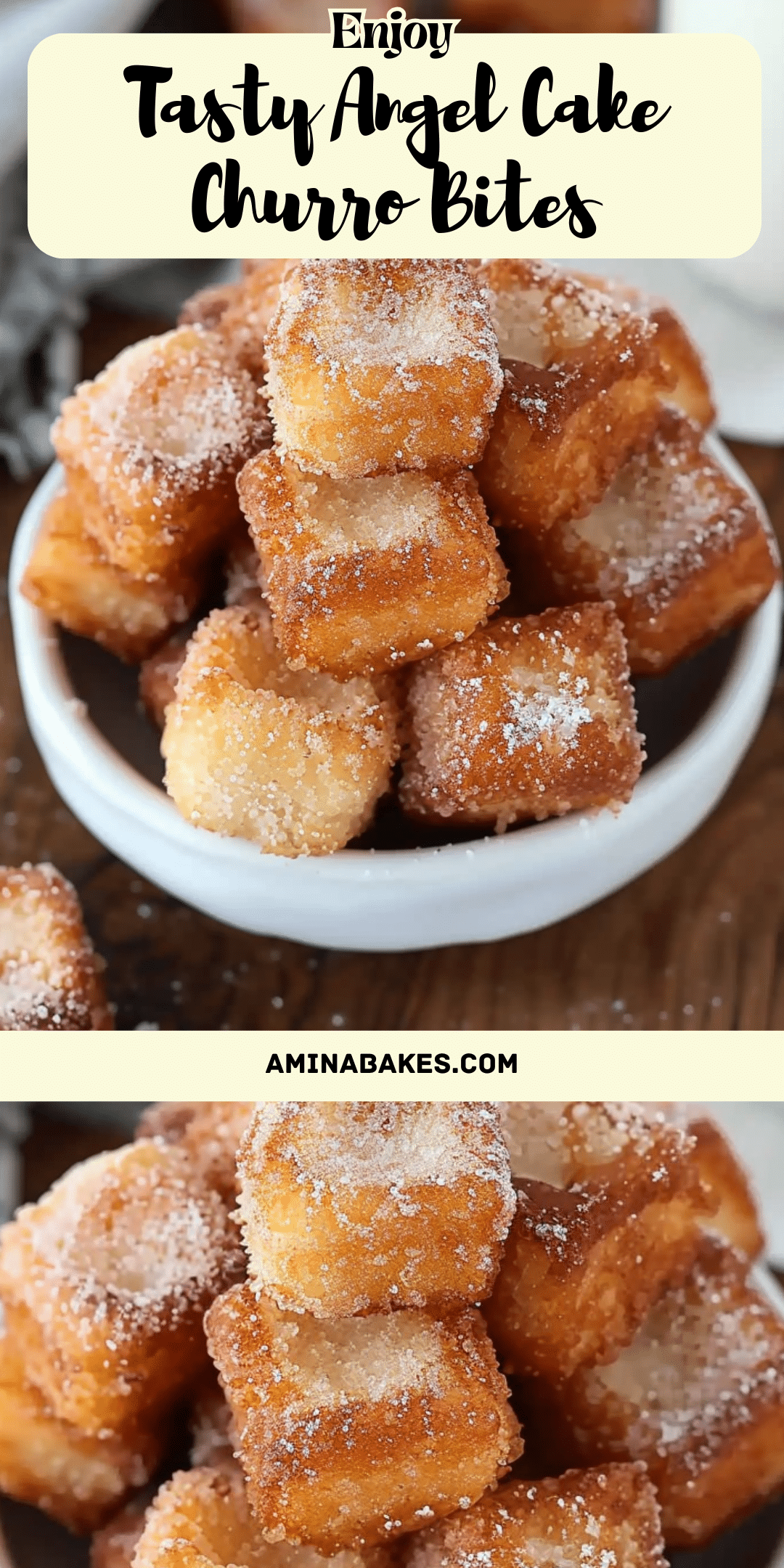 Tasty Angel Cake Churro Bites | Amina Bakes