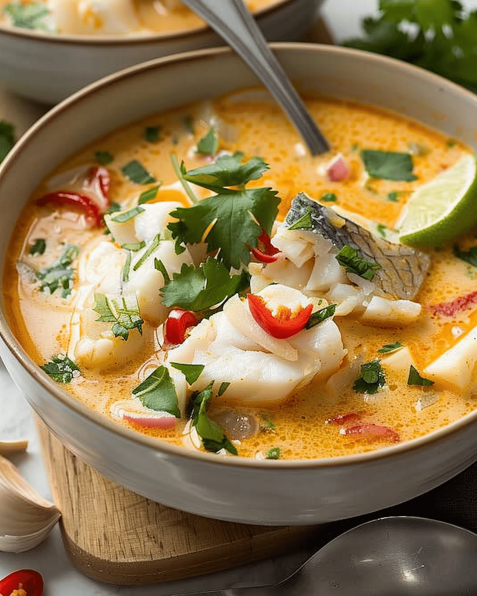 Creamy Coconut Fish Soup | Amina Bakes