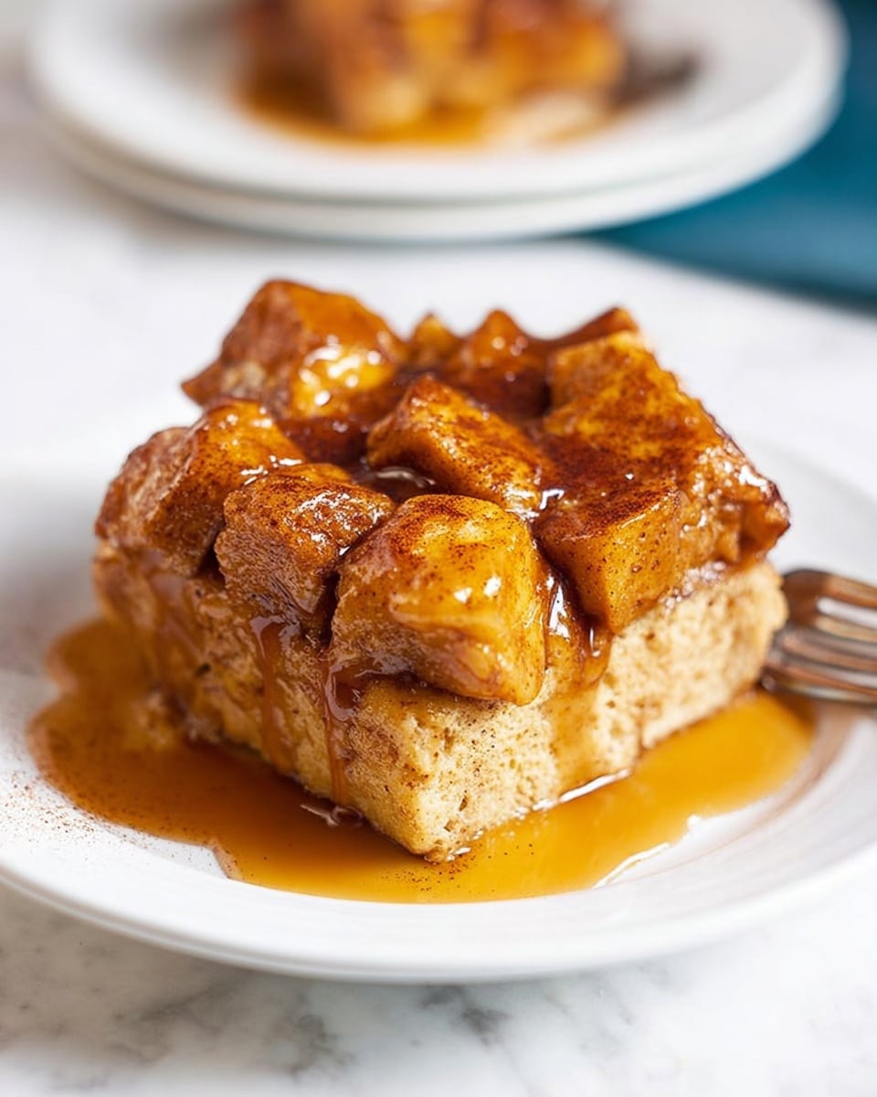 Pumpkin Bread Pudding with Caramel Sauce - Warm Fall Dessert