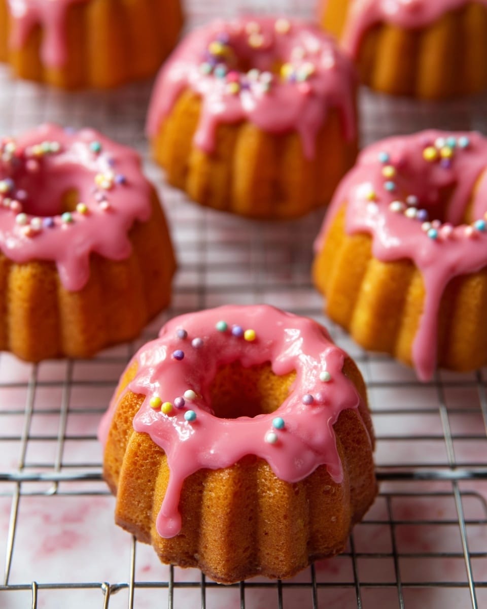 Mini Vanilla Pound Cakes with Raspberry Icing: Elegant & Delicious